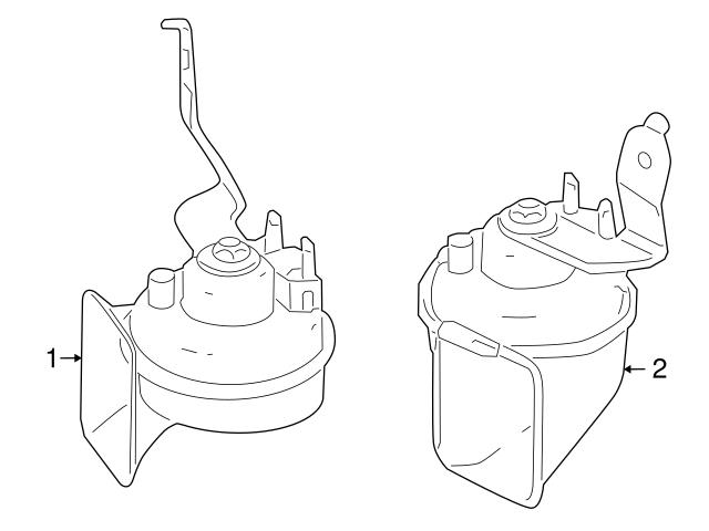 Genuine Mercedes 2075420300 Horn; Right - Mercedes | 2075420720 2075421120