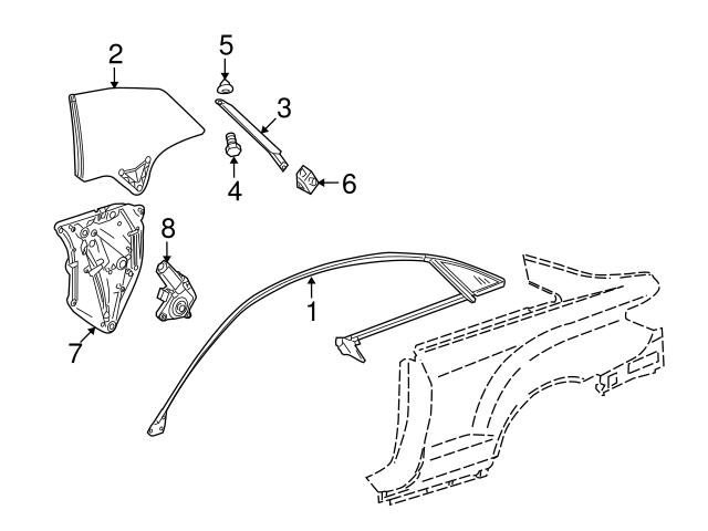 Genuine Mercedes 2076701703 Window Regulator; Rear Left - Mercedes ...