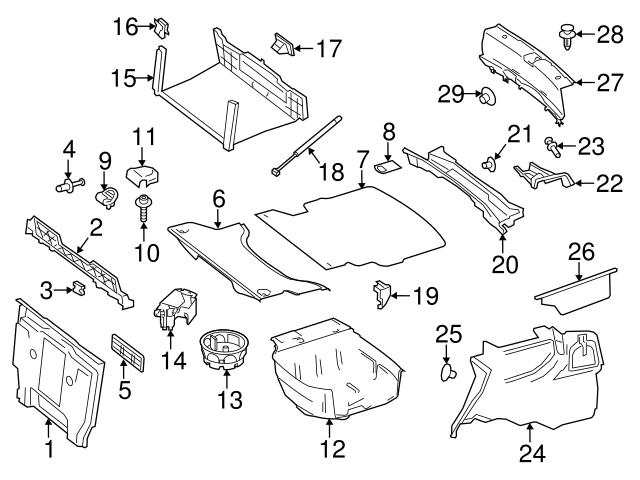 Genuine Mercedes 20768000429F08 Trunk Floor Access Cover; Rear - Mercedes