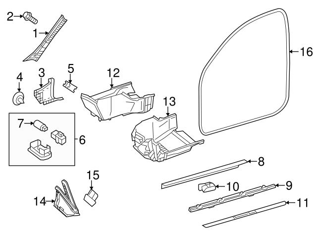 Genuine Mercedes 2076800156 Door Sill Plate Bracket; Left - Mercedes