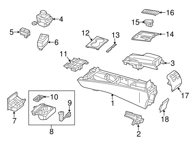Genuine Mercedes 2076807193 Console Cup Holder; Front Center - Mercedes
