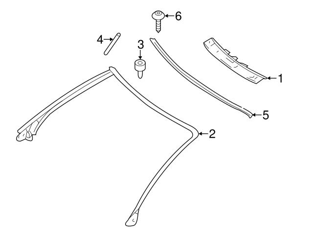 Genuine Mercedes 2077200047 Roof Header Panel Bracket - Mercedes
