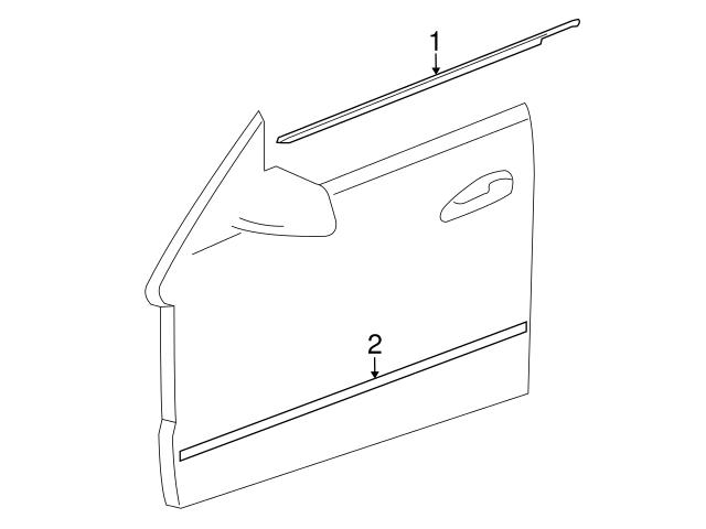 Genuine Mercedes 2077200400 Door Belt Molding; Right, Front Right Outer ...