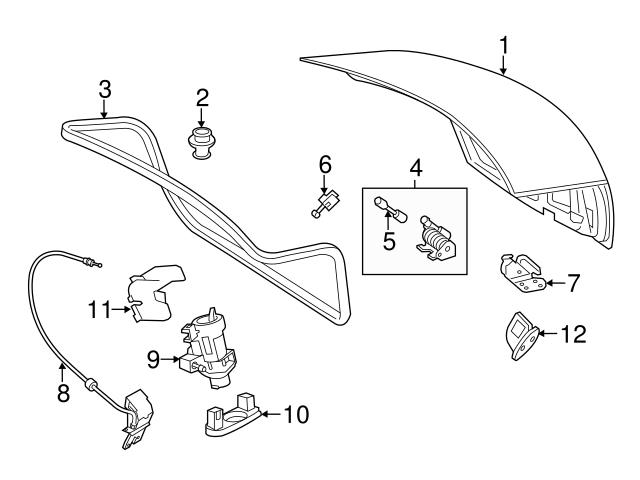 Genuine Mercedes 2077540019 Trunk Lid Latch; Left, Right - Mercedes ...