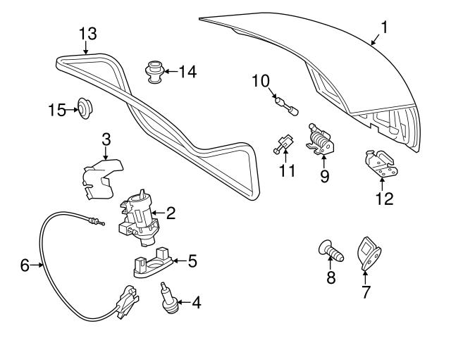 Genuine Mercedes 2077570008 Deck Lid Latch Cover; Rear - Mercedes