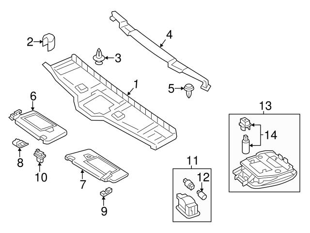 Genuine Mercedes 20781007109E86 Sun Visor Parts; Left - Mercedes