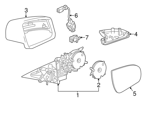 Genuine Mercedes 2078100800 Door Mirror; Front Right - Mercedes ...