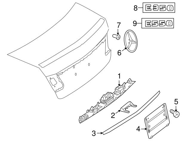 Genuine Mercedes 2078170216 Deck Lid Emblem; Rear - Mercedes