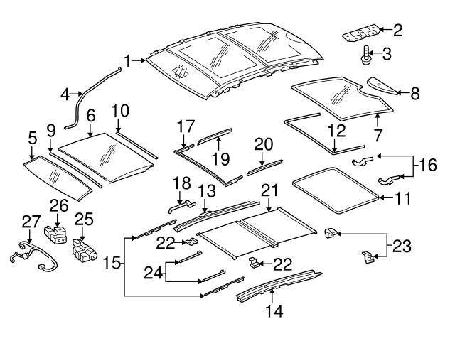 Genuine Mercedes 2078330030 Sunroof Deflector Hinge - Mercedes