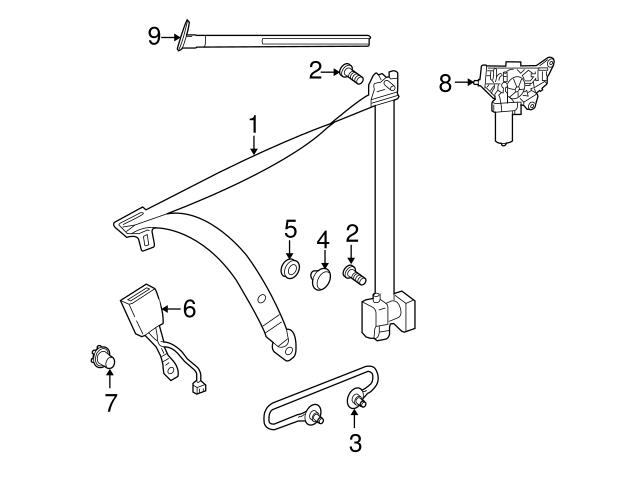 Genuine Mercedes 20786004579051 Seat Belt Height Adjuster Bracket ...