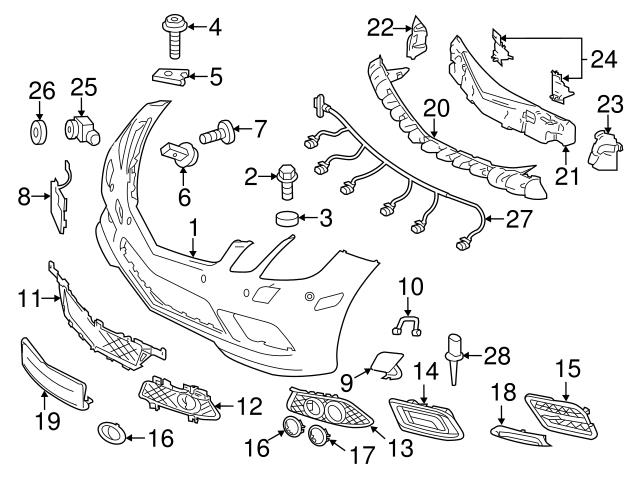 Genuine Mercedes 2078850174 Fog Light Trim; Front Left - Mercedes
