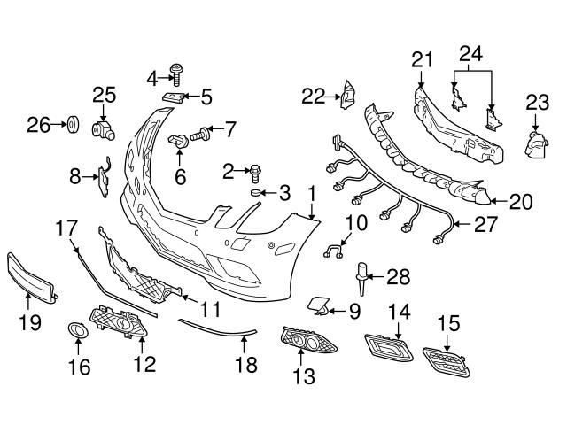 Genuine Mercedes 2078850423 Grille; Front Center - Mercedes