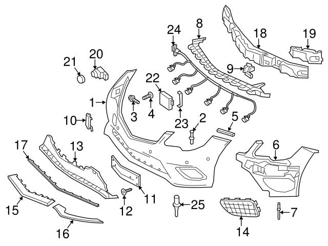 Genuine Mercedes 2078851923 Bumper Cover Grille; Front Lower Center ...