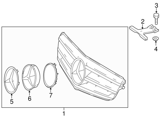 Genuine Mercedes 2078880011 Grille Emblem Bracket - Mercedes