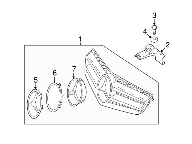 Genuine Mercedes 2078880190 Grille Bracket - Mercedes