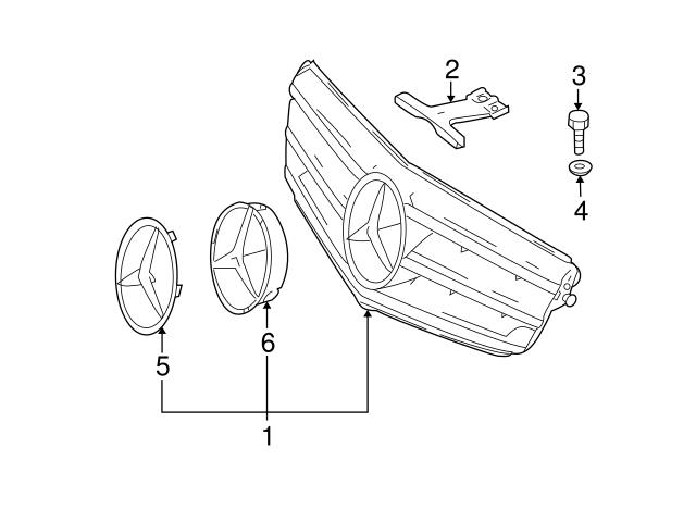 Genuine Mercedes 2078880260 Grille Emblem Bracket - Mercedes