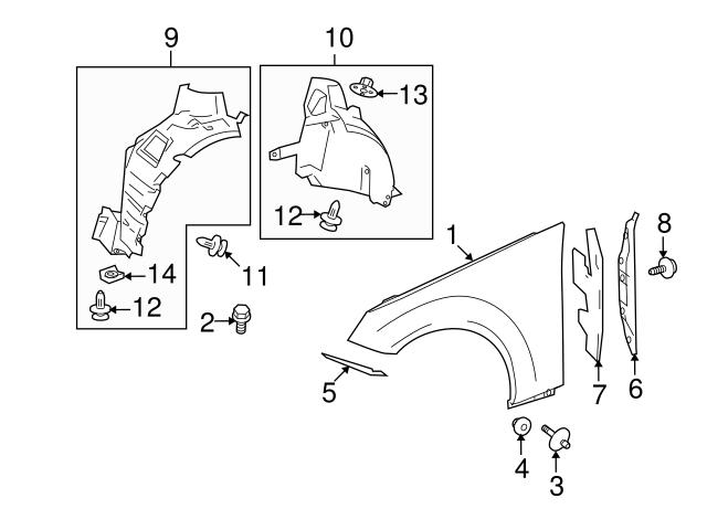 Genuine Mercedes 2078890195 Fender Seal; Left - Mercedes
