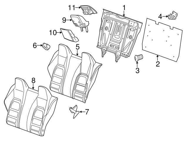 Genuine Mercedes 2079220200 Headrest; Rear Right - Mercedes