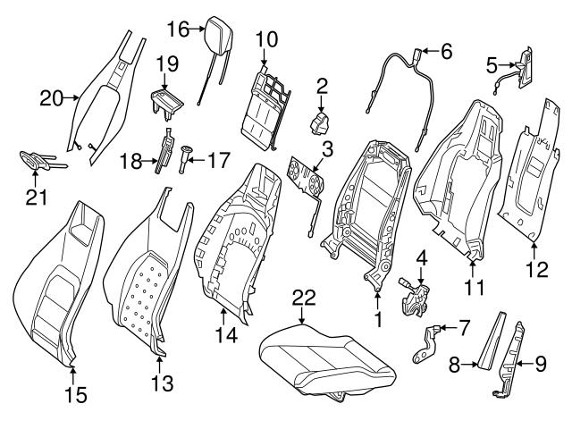 Genuine Mercedes 2079700126 Headrest Actuator; Front Left/Right - Mercedes