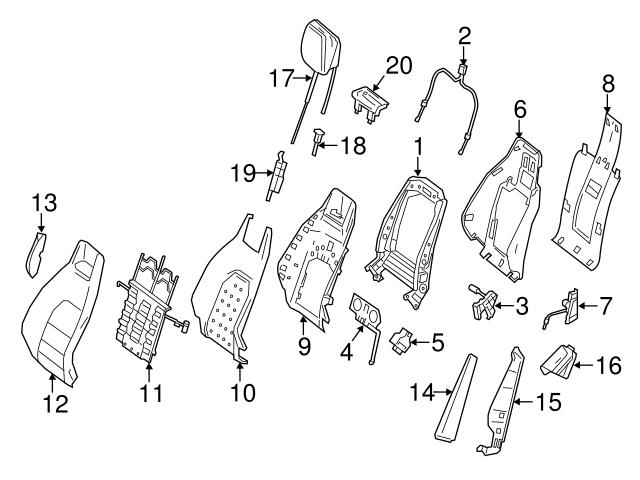 Genuine Mercedes 2079700241 Headrest Guide; Front Right - Mercedes ...