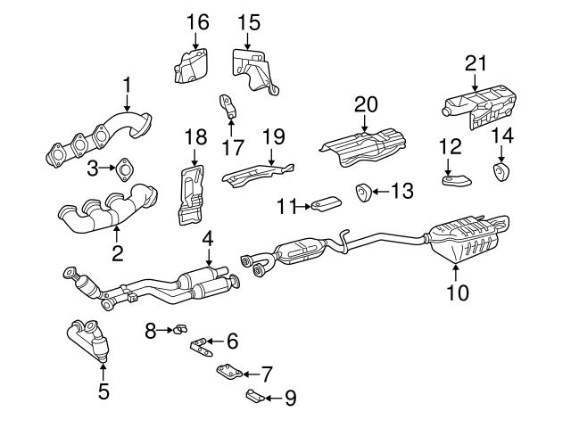 Genuine Mercedes 208490441980 Catalytic Converter Pipe; Left - Mercedes ...