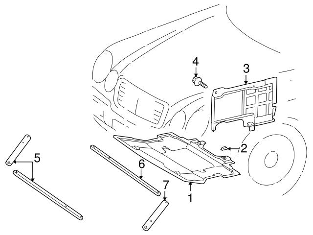 Genuine Mercedes 2086160017 Radiator Support Splash Shield Brace; Left ...