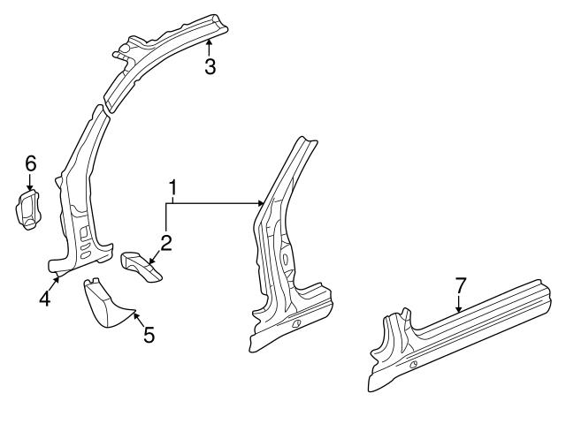 Genuine Mercedes 2086370135 Rocker Panel; Left - Mercedes | 208637013564