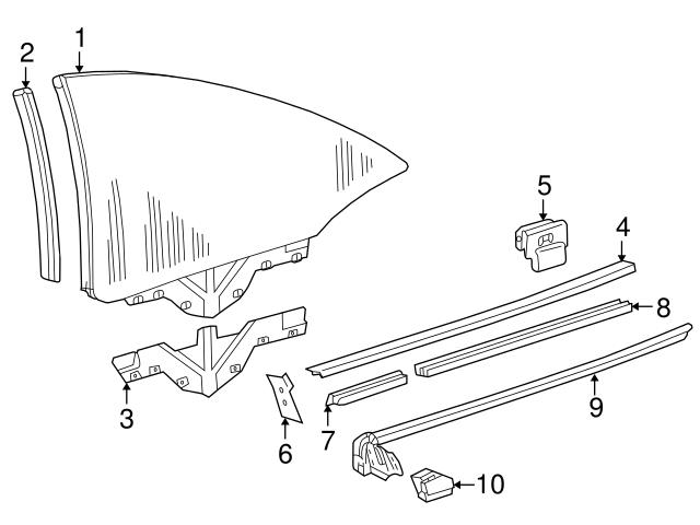 Genuine Mercedes 2086700638 Quarter Glass Seal; Right Outer - Mercedes ...