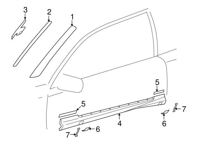Genuine Mercedes 2086900787 Windshield Molding; Left - Mercedes