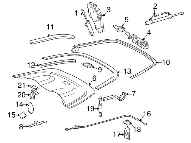 Genuine Mercedes 2087500984 Convertible Top Hydraulic Cylinder - Mercedes