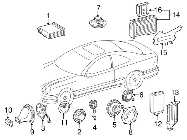 Genuine Mercedes 2088203102 Speaker; Rear - Mercedes
