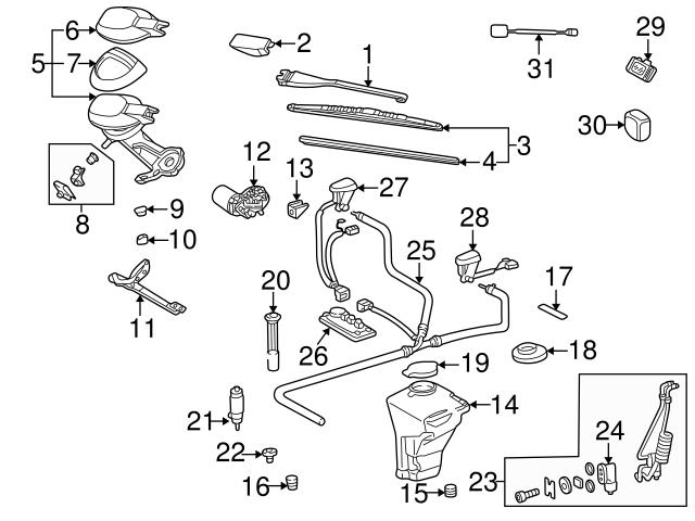 Genuine Mercedes 2088600292 Windshield Washer Hose; Front - Mercedes
