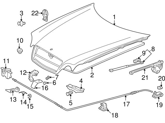 Genuine Mercedes 2088800128 Hood Hinge; Front Left - Mercedes