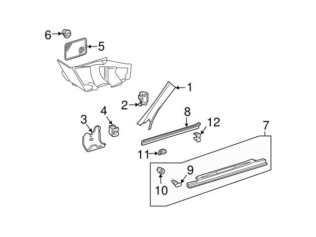 Genuine Mercedes 20968002359051 Door Sill Plate; Right Outer - Mercedes ...