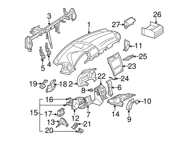 Genuine Mercedes 2096800379 Instrument Panel Storage Compartment; Right ...
