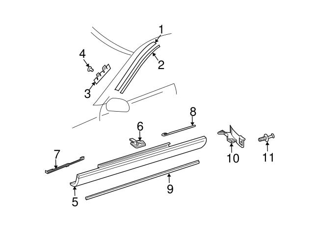 Genuine Mercedes 2096980998 Rocker Panel Molding Seal; Rear Left - Mercedes