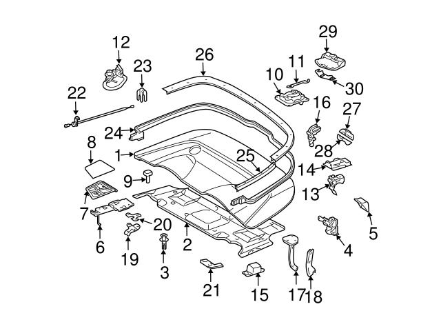 Genuine Mercedes 2097500355 Convertible Top Frame Guide; Left, Right ...