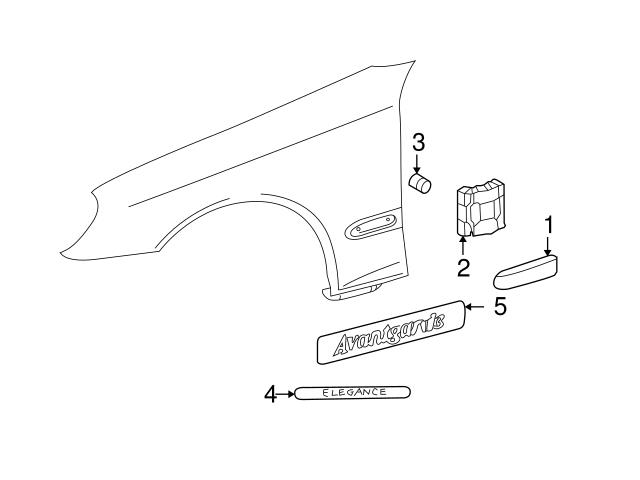 Genuine Mercedes 2098170120 Fender Emblem; Front Left/Right - Mercedes