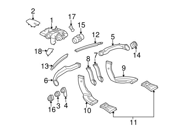 Genuine Mercedes 20983002547206 Dashboard Air Vent - Mercedes ...