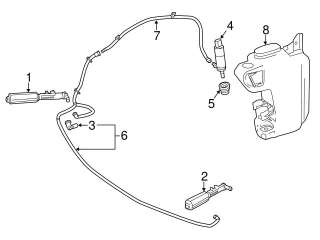 Genuine Mercedes 2098690024 Windshield Washer Hose Connector; Right ...
