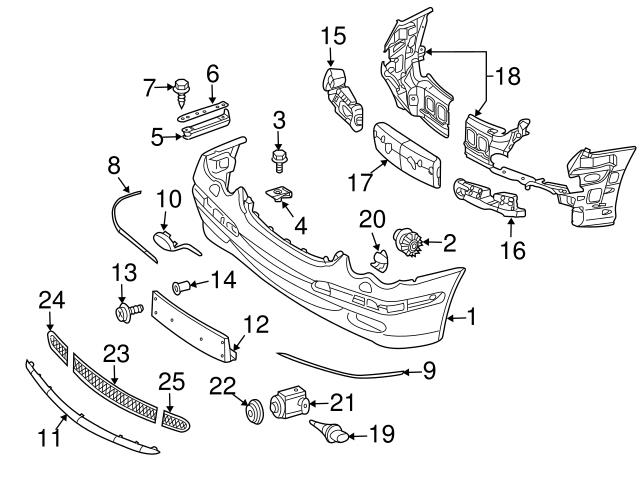 Genuine Mercedes 2098850123 Bumper Joint Cover; Front - Mercedes ...