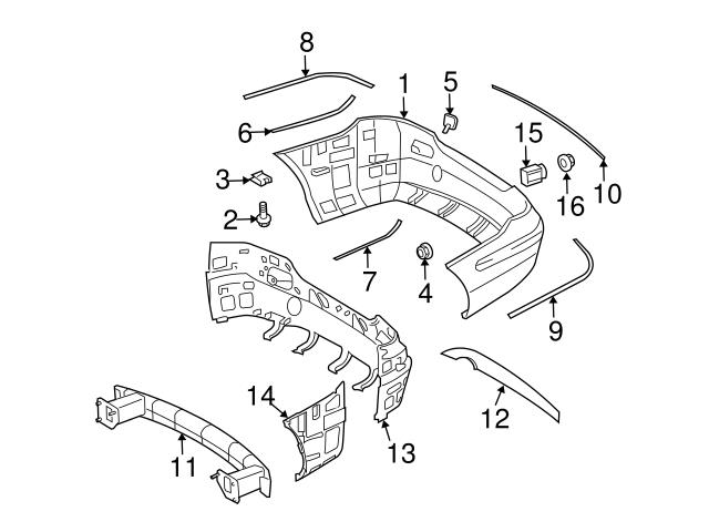 Genuine Mercedes 2098850165 Bumper Cover Bracket; Rear - Mercedes