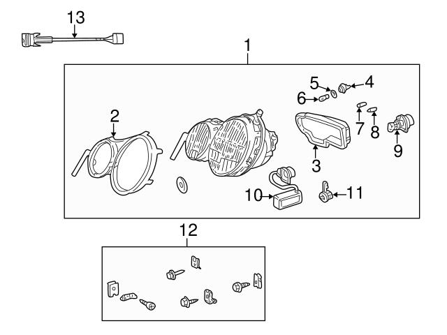 Genuine Mercedes 2105400233 Headlight Wiring Harness; Front Left/Right ...