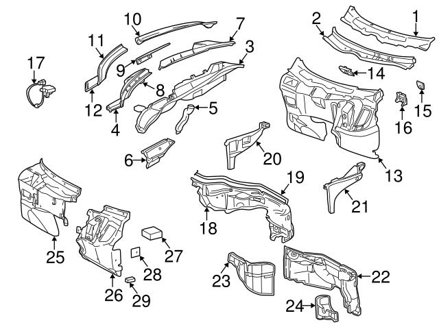 Genuine Mercedes 2106280098 Cowl Plenum Panel Seal; Upper, Rear ...