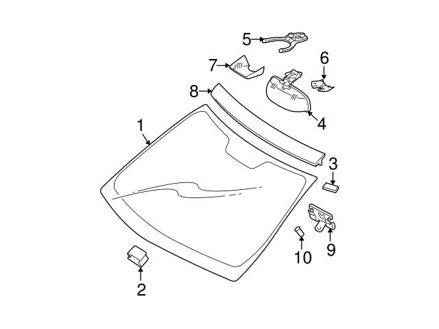 Genuine Mercedes 2106710397 Back Glass Spacer; Outer, Lower, Inner ...
