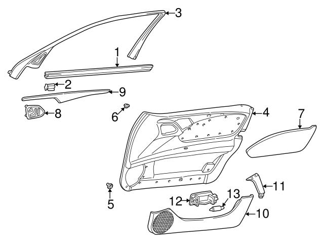 Genuine Mercedes 2107250265 Door Window Belt Weather Strip; Left, Right ...