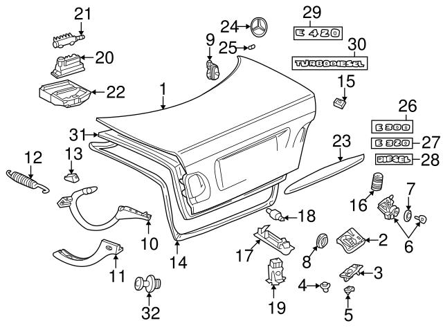 Genuine Mercedes 2107500326 Deck Lid Stop Buffer; Left Inner, Right ...