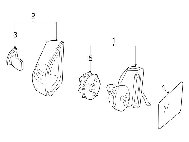 Genuine Mercedes 21081002649999 Door Mirror Housing; Front Left ...