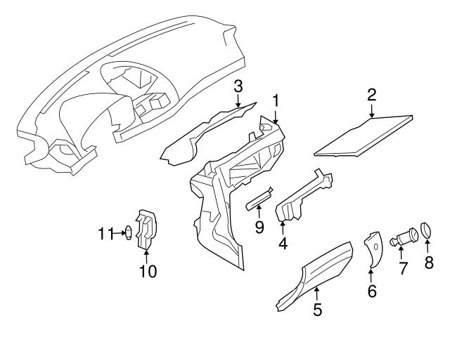 Genuine Mercedes 2108200001 Glove Box Light; Front - Mercedes