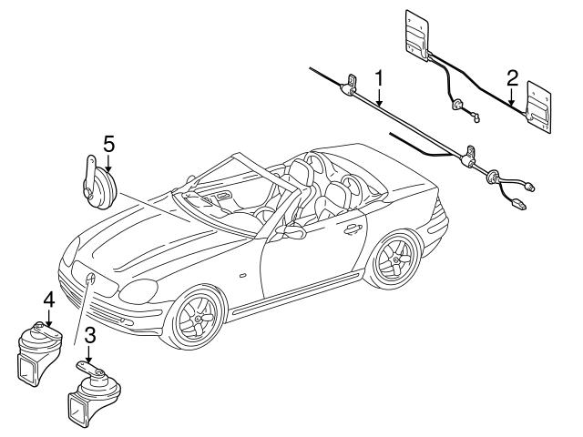 Genuine Mercedes 2108201775 Mobile Phone Antenna; Rear - Mercedes ...